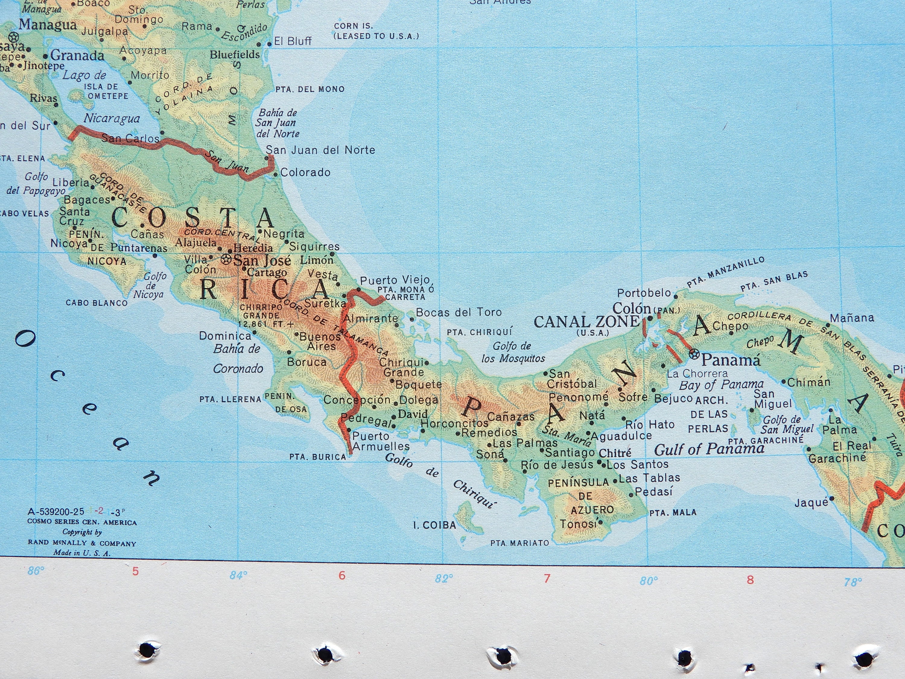 1966 CENTRAL LATIN AMERICA Atlas Map, Vintage World Book Atlas, Full ...