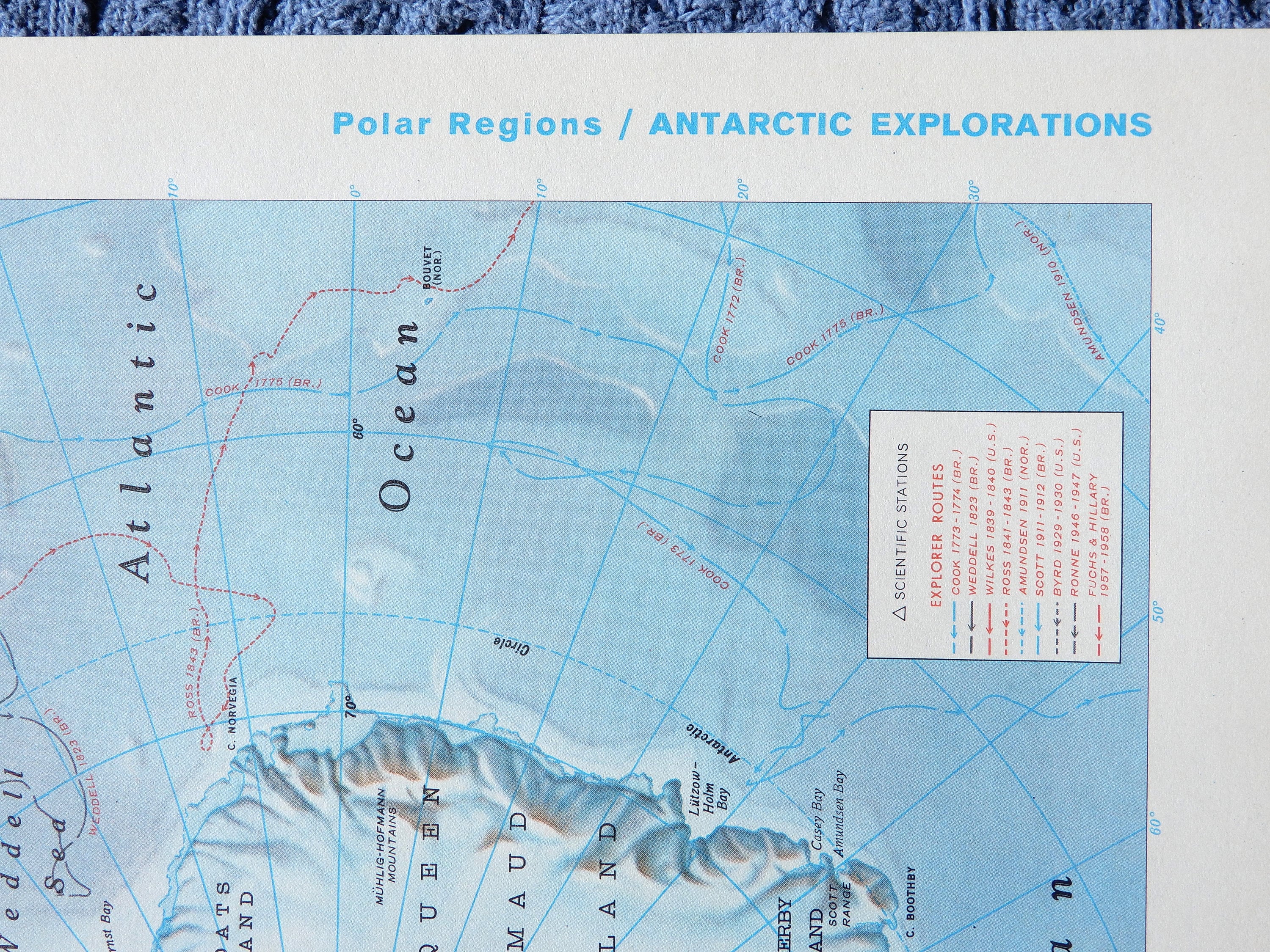 1966 ANTARCTIC EXPLORATIONS Atlas Map, Vintage World Book Atlas Color South Pole - Etsy