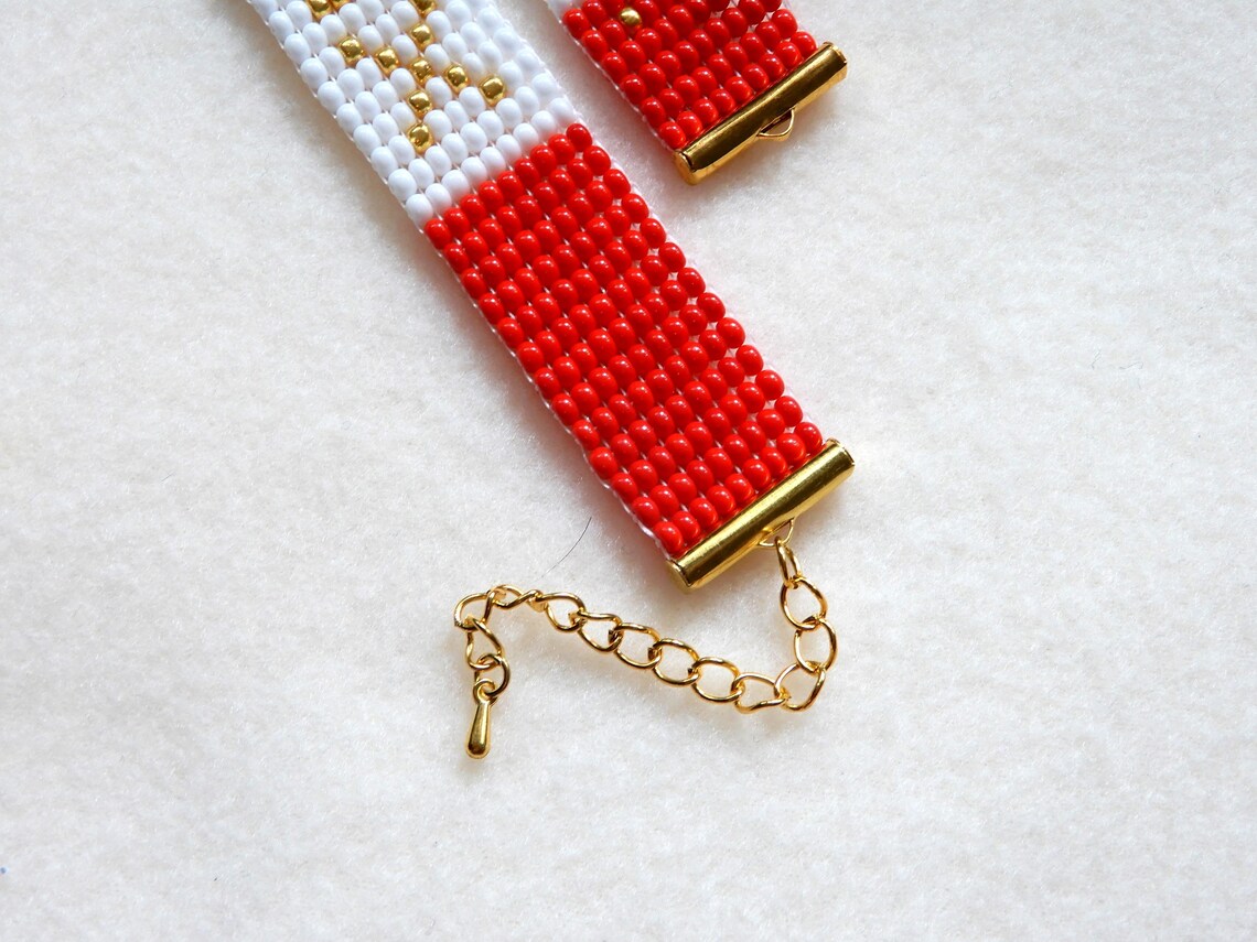 Mexico Mexican Flag Bead Bracelet & Keychain, Handmade - Etsy