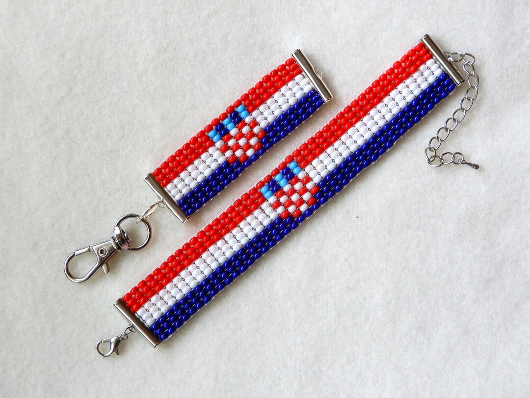 Croatia Croatian Flag Bead Keychain & Bracelet, Handmade - Etsy