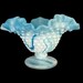 Fenton Blue White Slag Hobnail Glass Bowl Flair Ruffle Compote Marble 4 ...