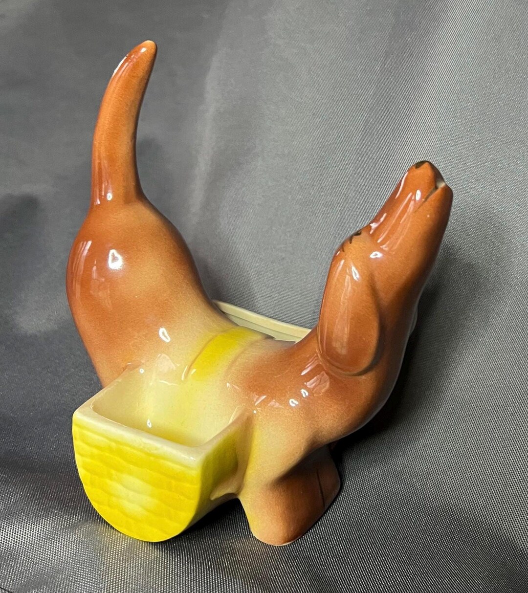 Vintage Ceramic Planter Dog Dachshund Pottery MCM Hirsch Pottery Weiner ...