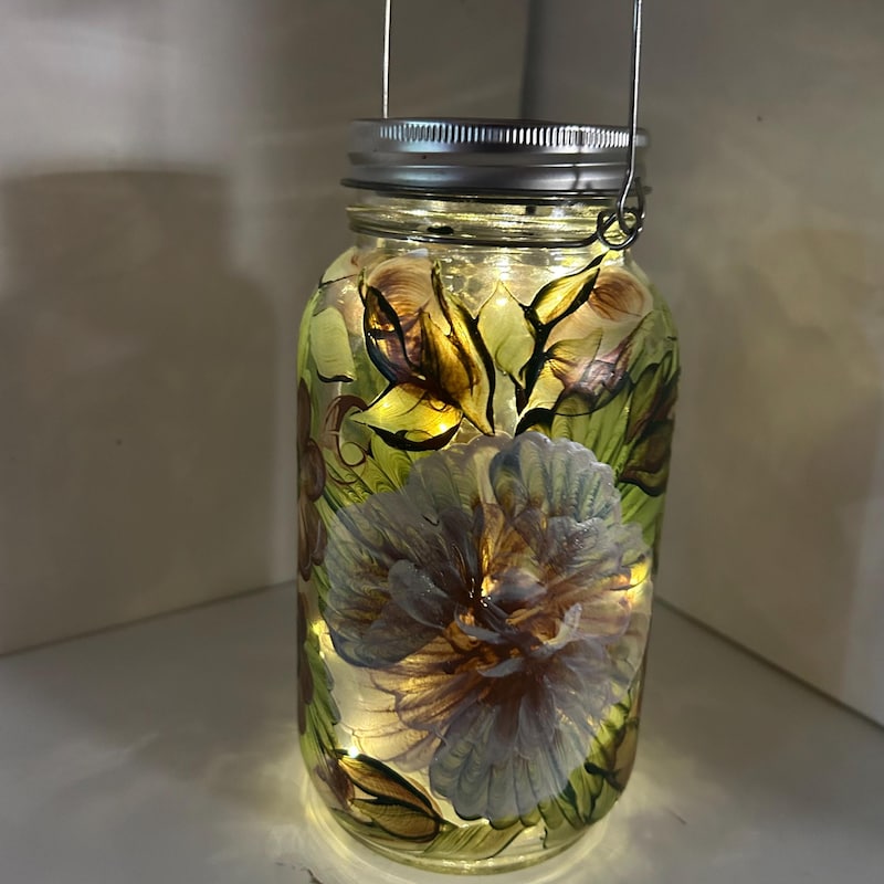 Autumn Lighted Mason Jar - Etsy