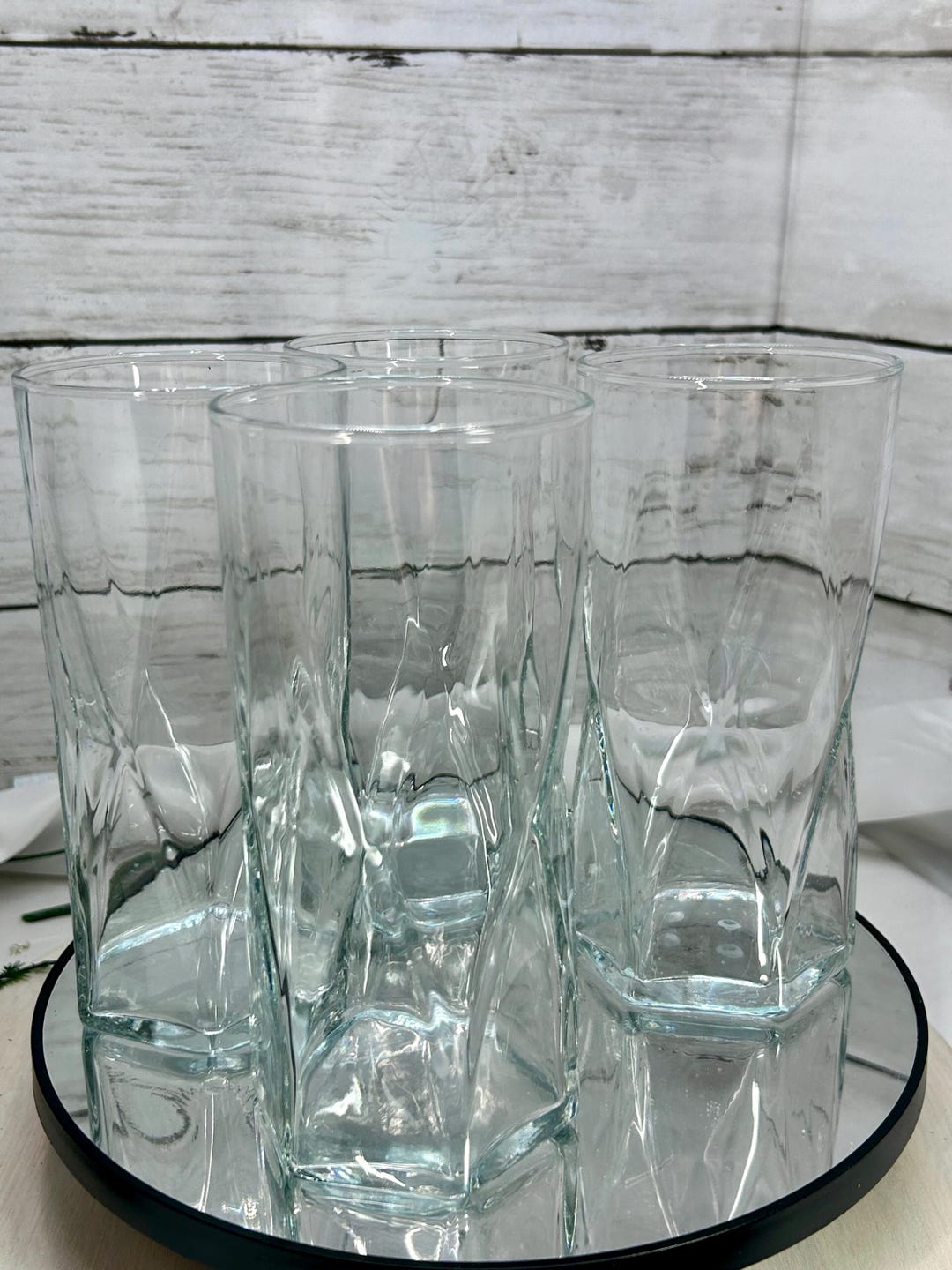 Libbey Crisa Rhombus Highball Glasses Set of 4, Excellent Condition ...