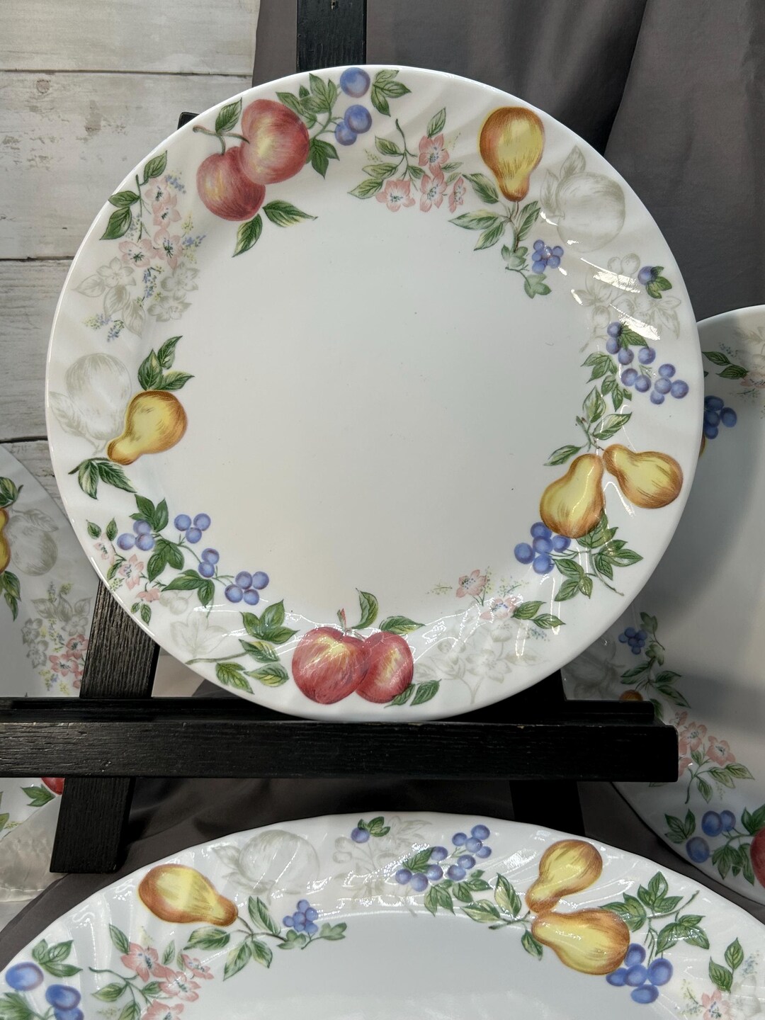 Corelle Chutney Dinner Plates – Set of 8 – 10 1/4” Fruit Border Swirl ...