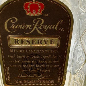 Crown Royal Reserve Empty Glass Bottle - Etsy