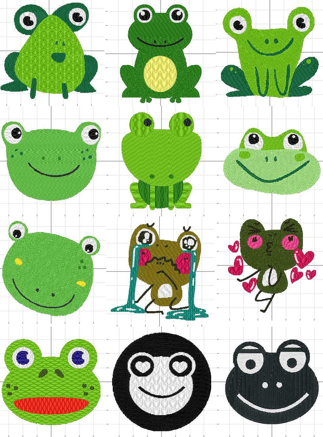 Embroidery Files | 12 Pack of Frog Patterns All Major Embroidery ...