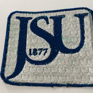 JSU Iron on Patch 1877 Fancy Heart Shape Stitching With Iridescent ...