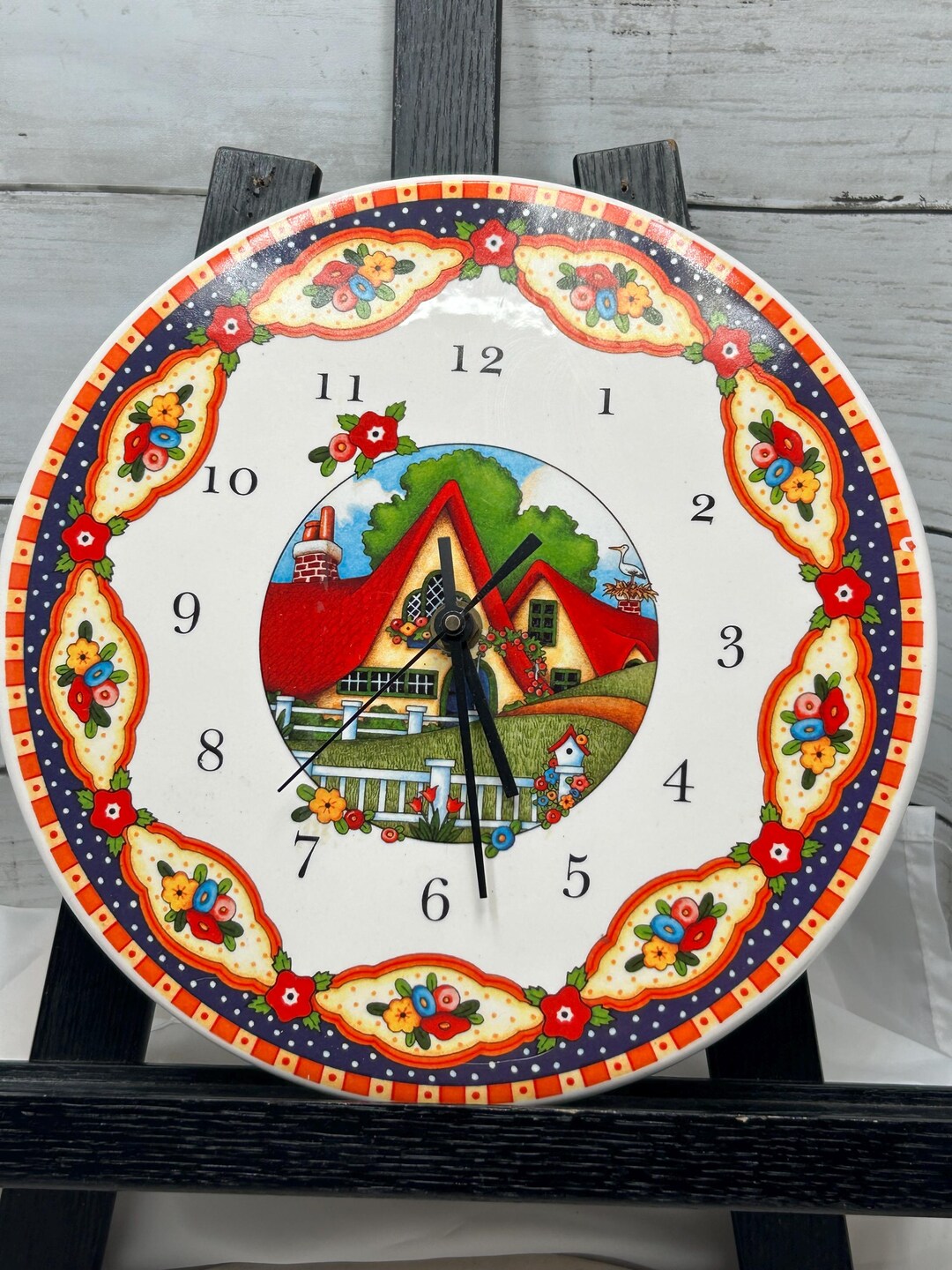 Vintage Mary Engelbreit Ceramic Clock 1999 9 Cottage Scene - Etsy