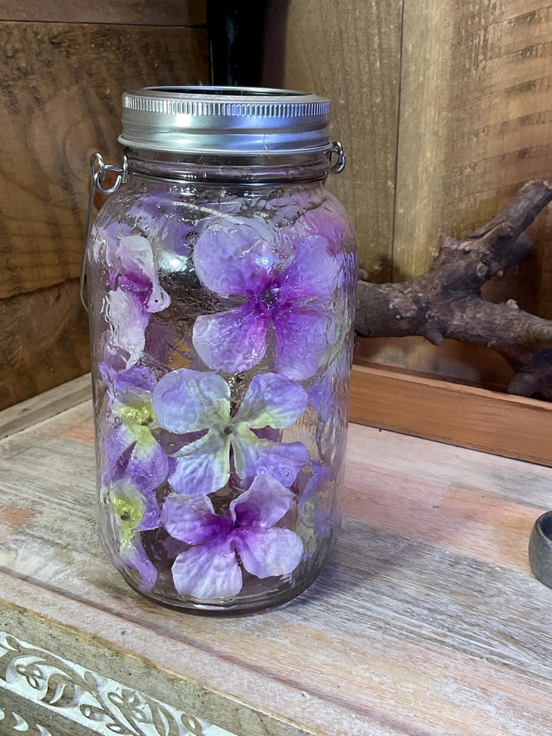 Mason Jar Solar Fairy Light Lantern Lavender Yellow Pink Pastels ...