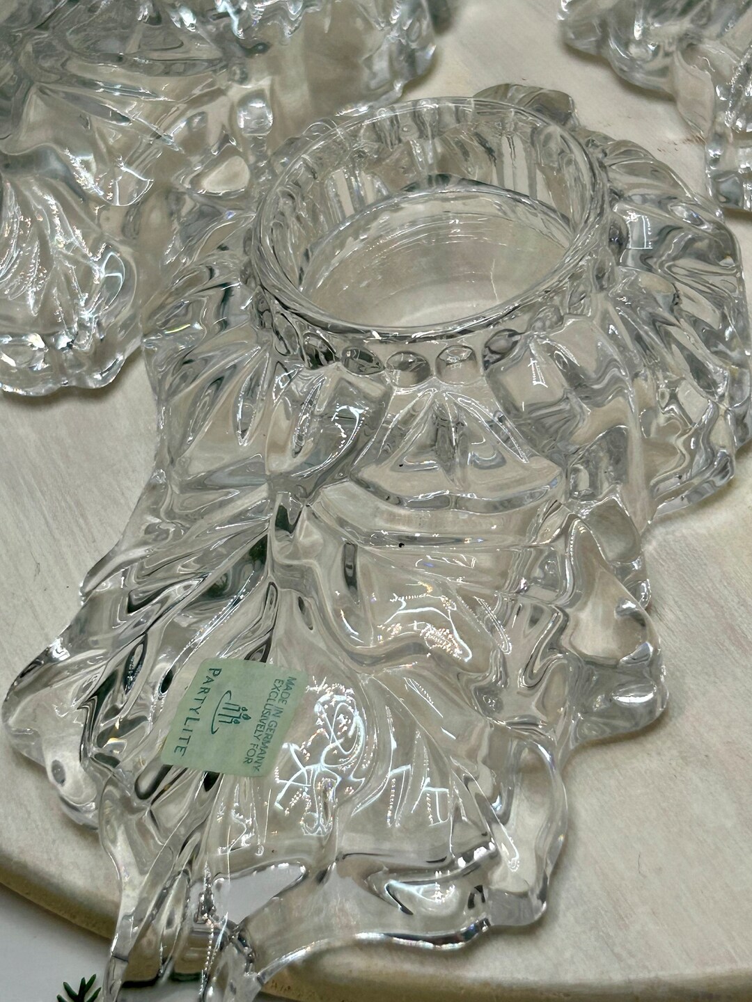 Set of 4 Vintage 1990s Partylite Crystal Blossom Tealight Votive Holder ...
