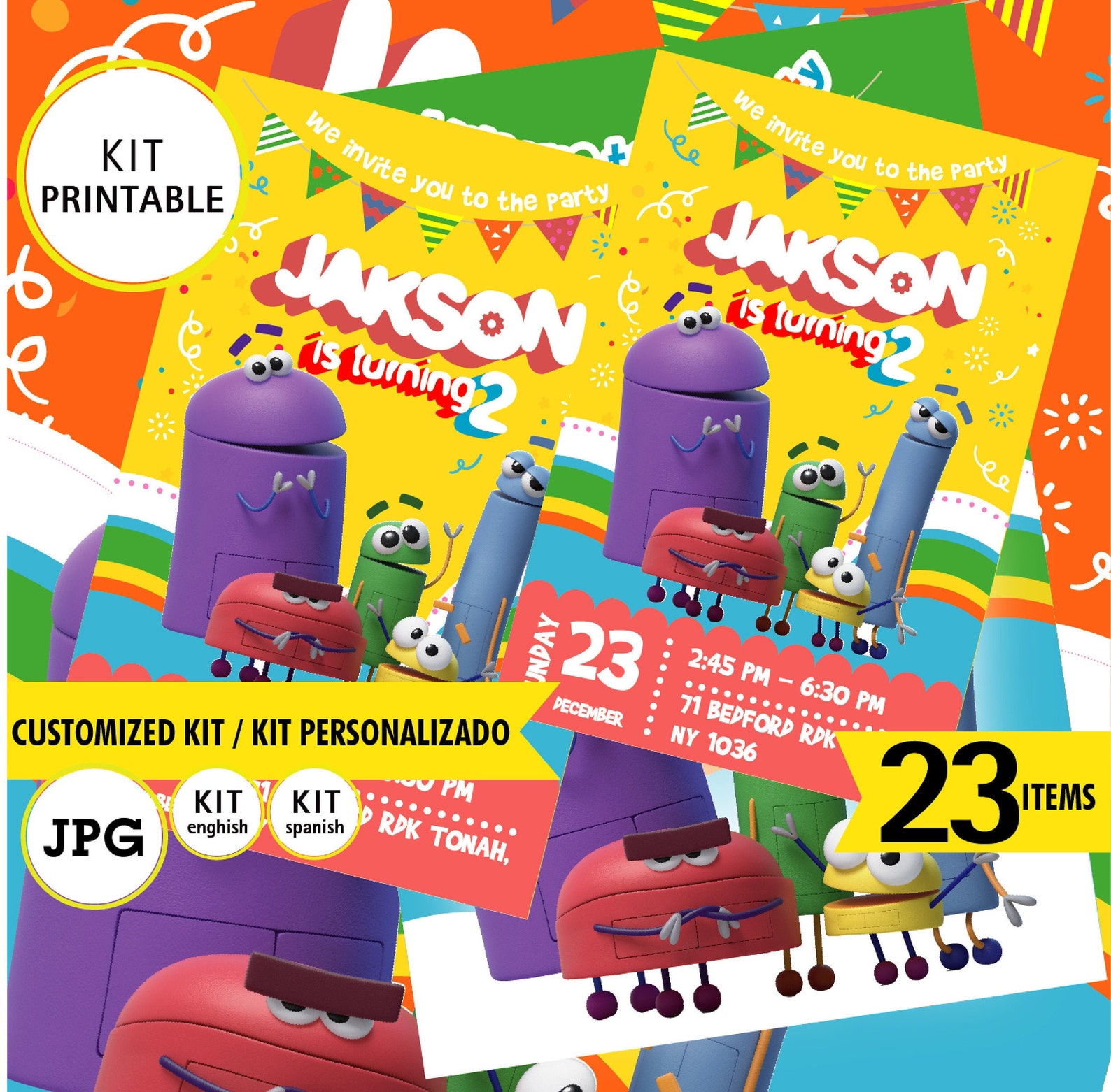 Storybots Kit Imprimible Logo Y Texto Personalizados - Etsy