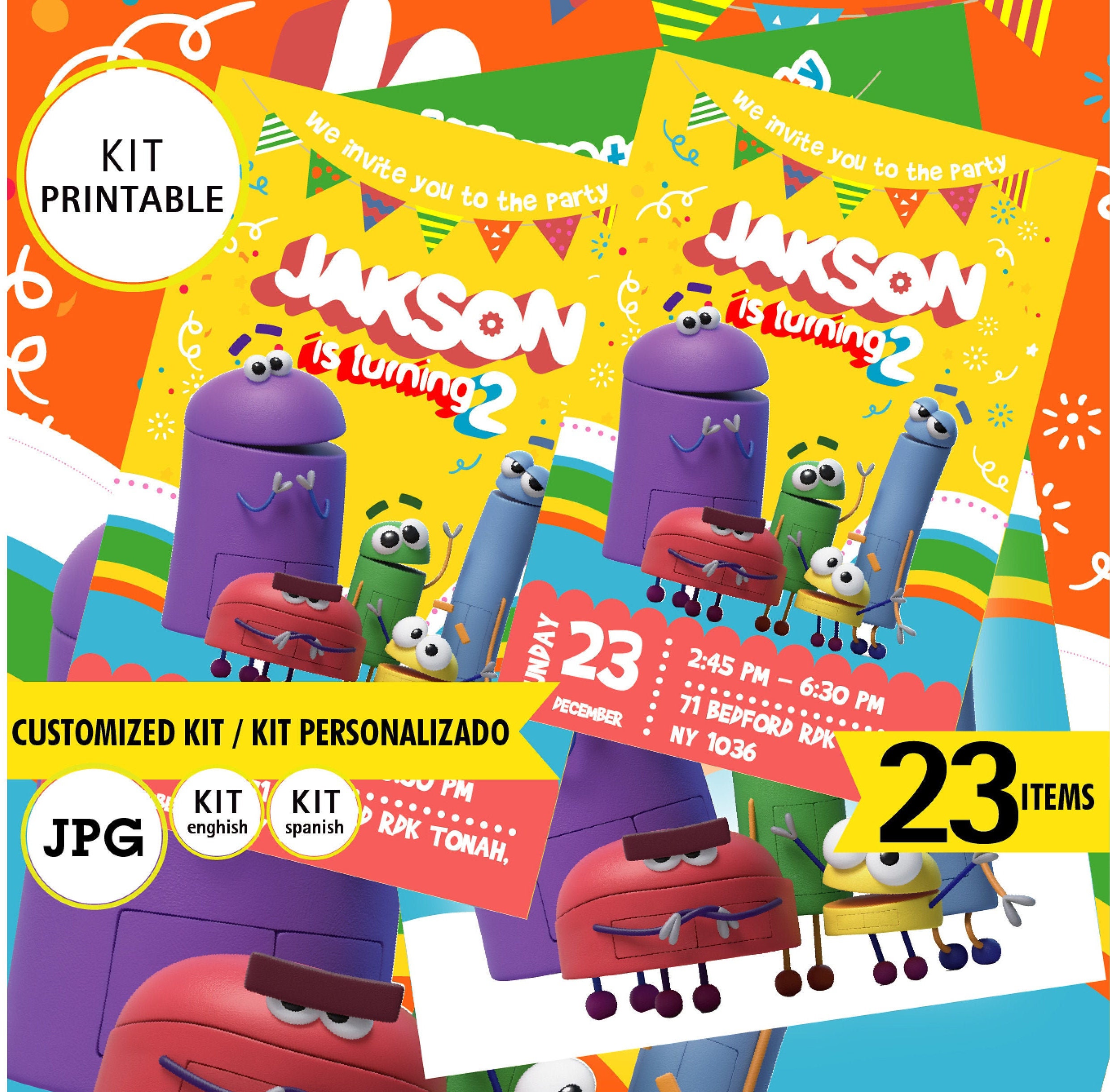 Storybots Kit Imprimible Logo Y Texto Personalizados - Etsy