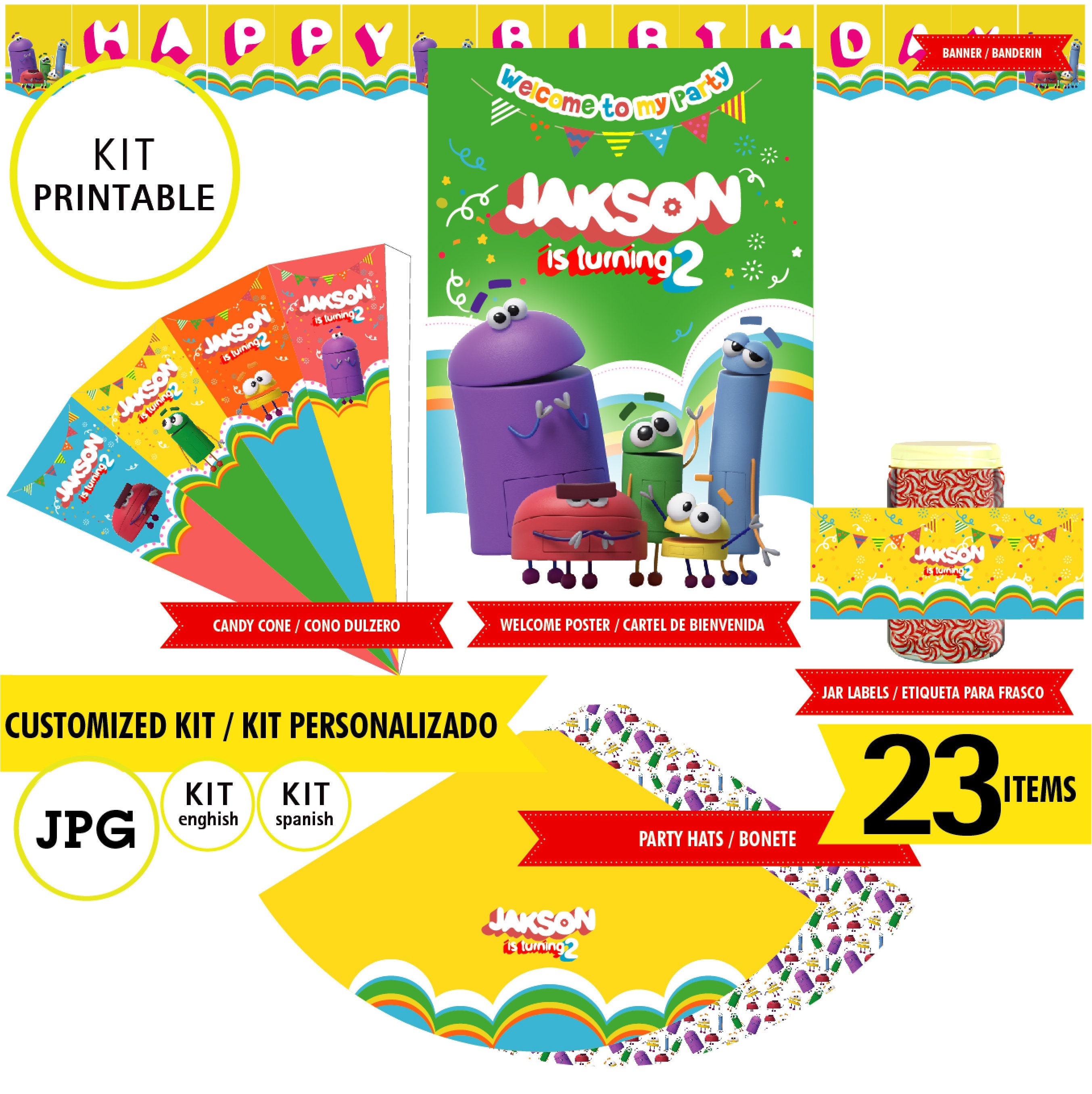 Storybots Kit Imprimible Logo Y Texto Personalizados - Etsy