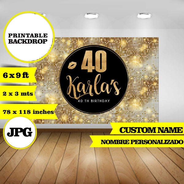 40th Birthday Digital Backdrop - Etsy