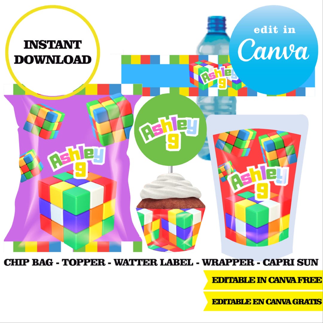 Rubik's Cube, Editable Template, Canva Editable Instant Digital ...