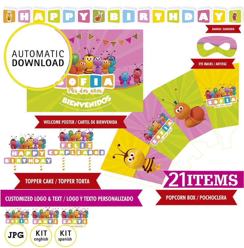 Bichikids Kit imprimible logo y texto personalizados - Etsy España