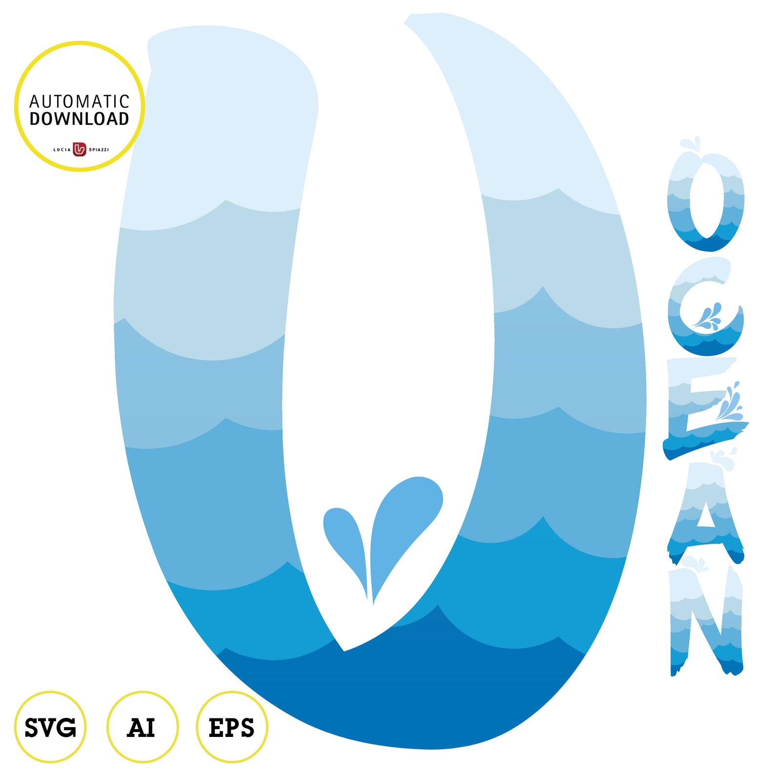 Oceano alfabeto, números y alfabeto clipart de océano, mar, agua ...