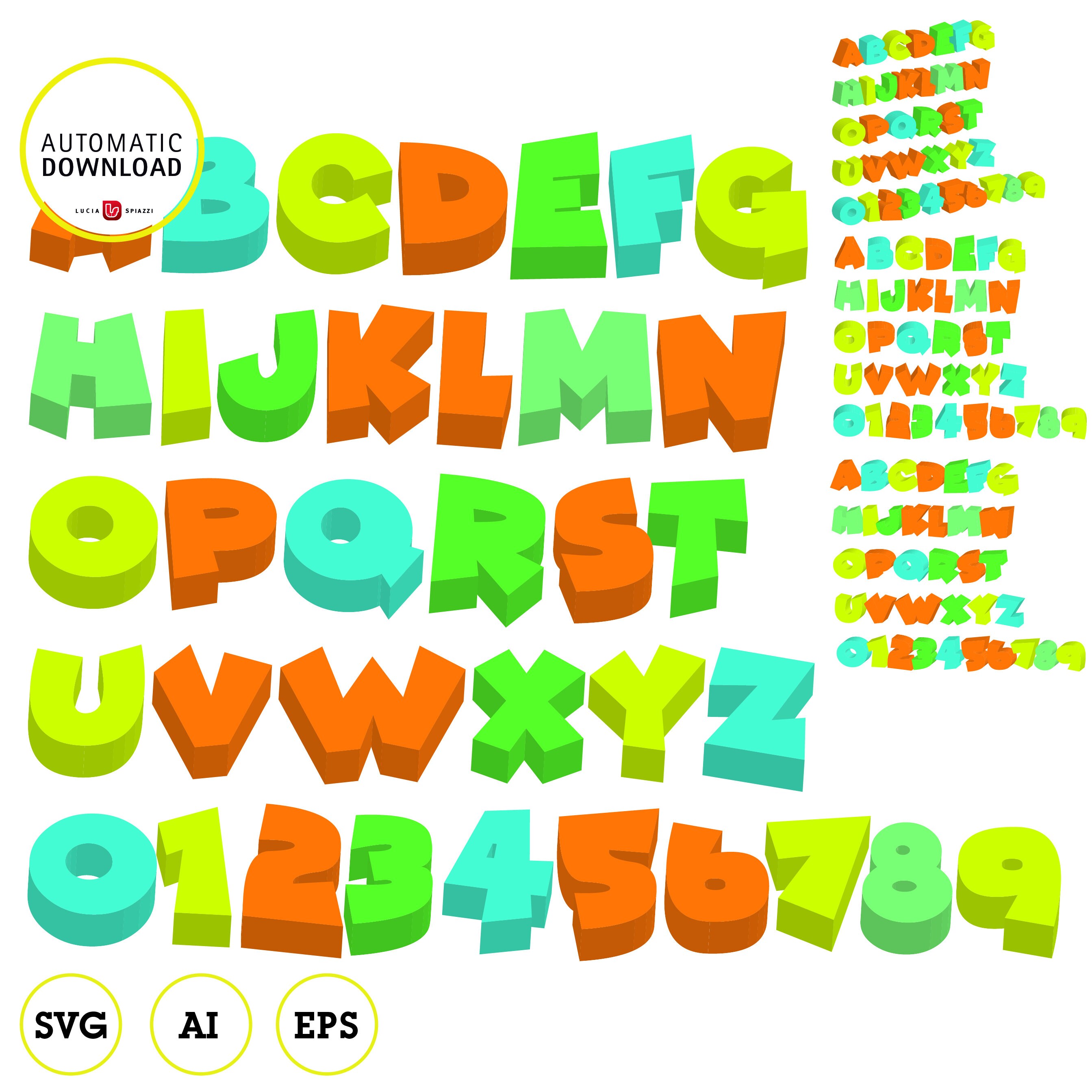 Alphabet 3d Clipart 3D SVG AI EPS Vector Editable - Etsy