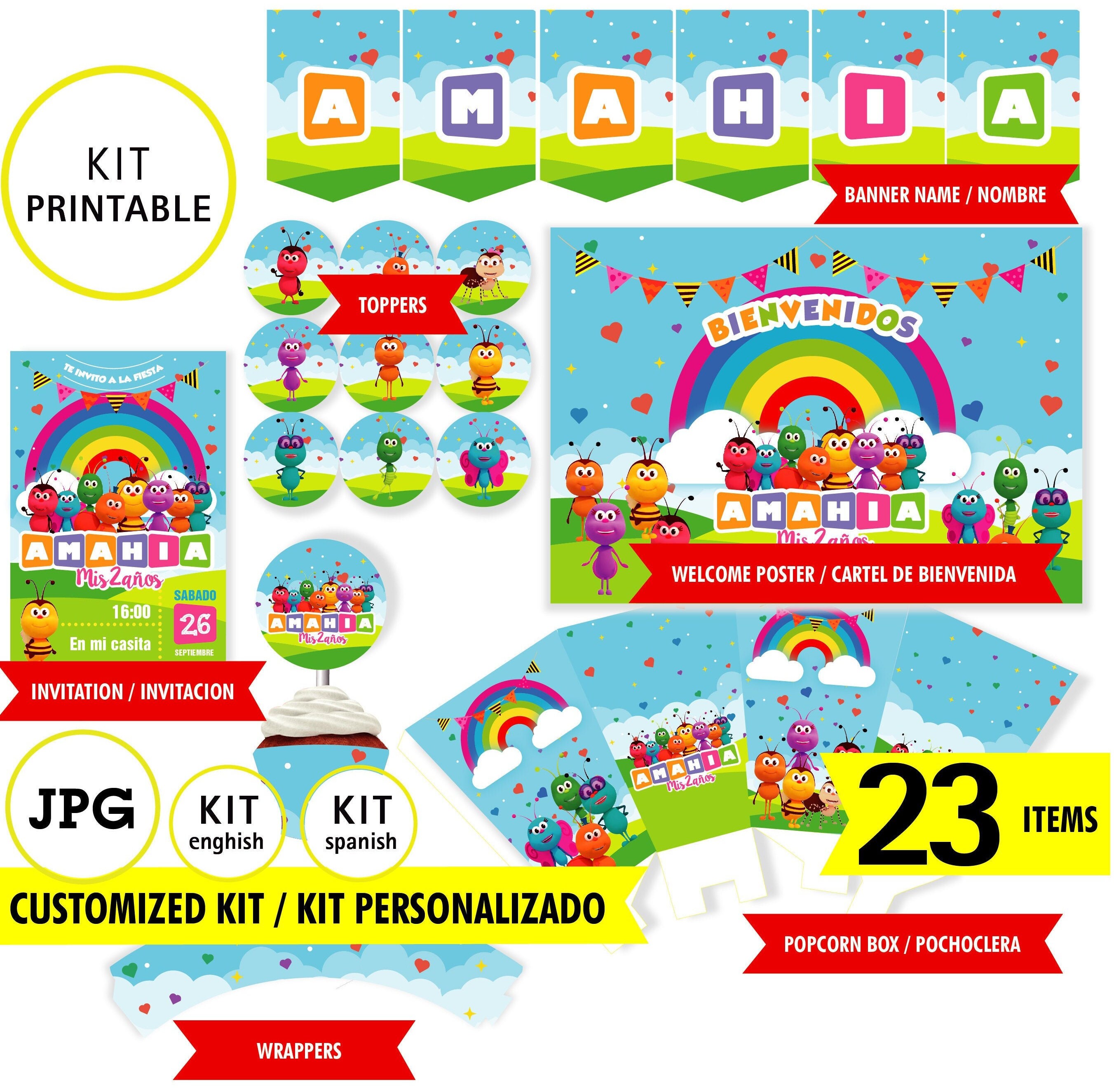 Bichikids Kit imprimible logo y texto personalizados - Etsy México