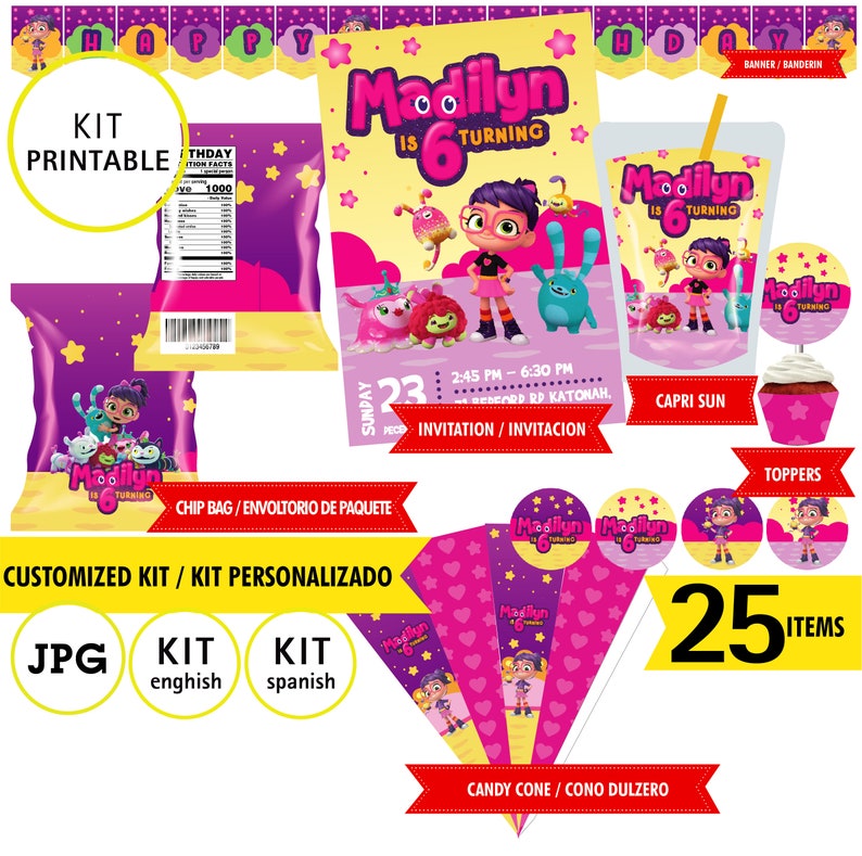 Abby hatcher kit printable custom logo birthday party | Etsy