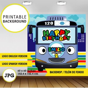 Tayo Backdrop, Kids Party Background, Tayo Printable, Children's Party ...