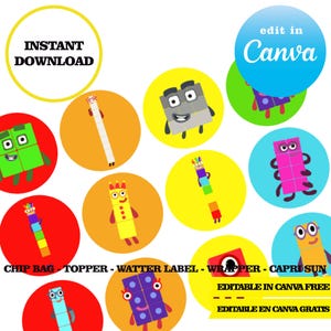 Numberblock, Editable Template, Canva Editable Instant Digital Download ...
