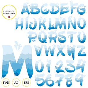 Oceano Alfabeto, Números Y Alfabeto Clipart De Océano, Mar, Agua ...