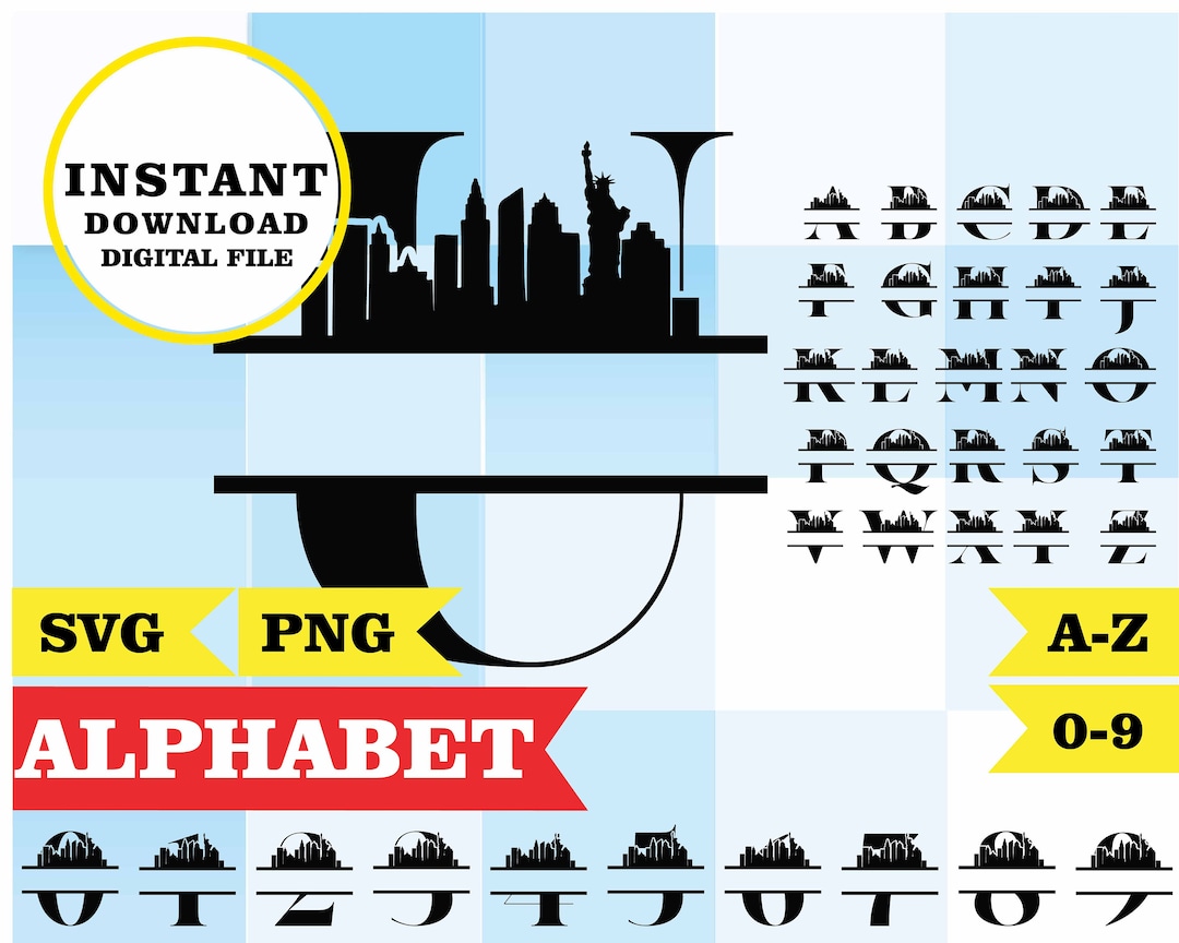 Monogram New York Alphabet, Clipart, Svg, Vector Editable, PNG ...
