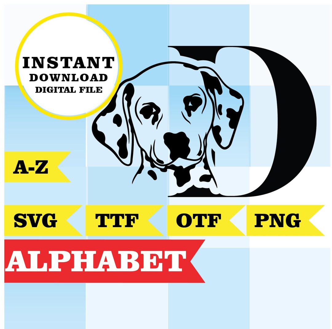 Dalmatian, Alphabet, Ttf, Otf, Svg, Editable, File for Cricut, PNG ...