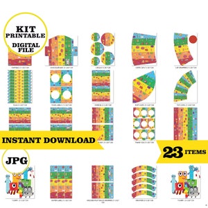 Numberblocks, kit imprimible, Number blocks, archivos JPG, 23 piezas ...