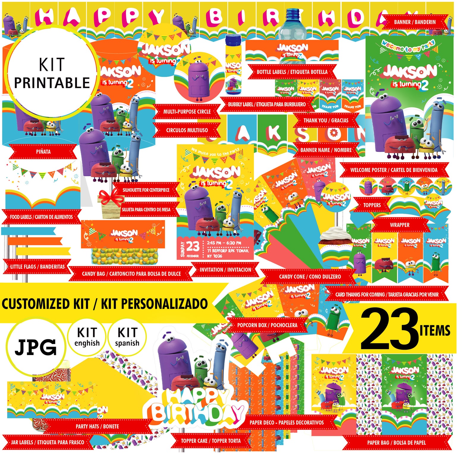 Storybots kit imprimible logo y texto personalizados | Etsy España