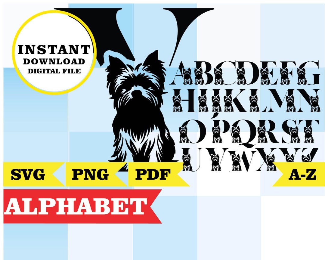 Yorkshire Terrier, Alphabet, Clipart, Svg, Vector Editable, PNG ...
