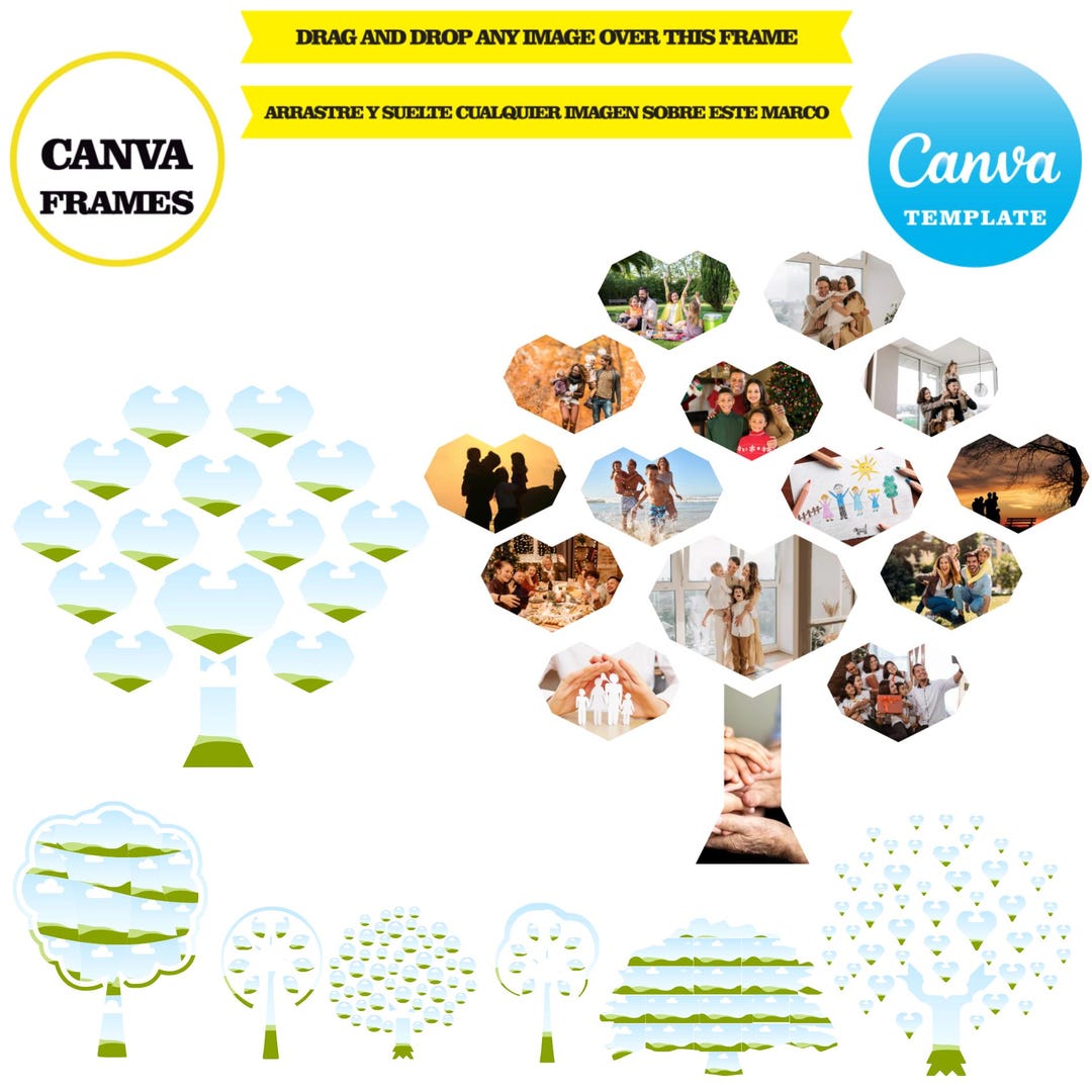 Family Tree, Frame Template Mockup, Drag and Drop, Add Your Own ...
