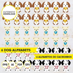 Puppi Dog Alphabet Clipart Puppies Kawaii SVG Ai Pdf Eps - Etsy
