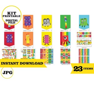 Numberblocks, kit imprimible, Number blocks, archivos JPG, 23 piezas ...