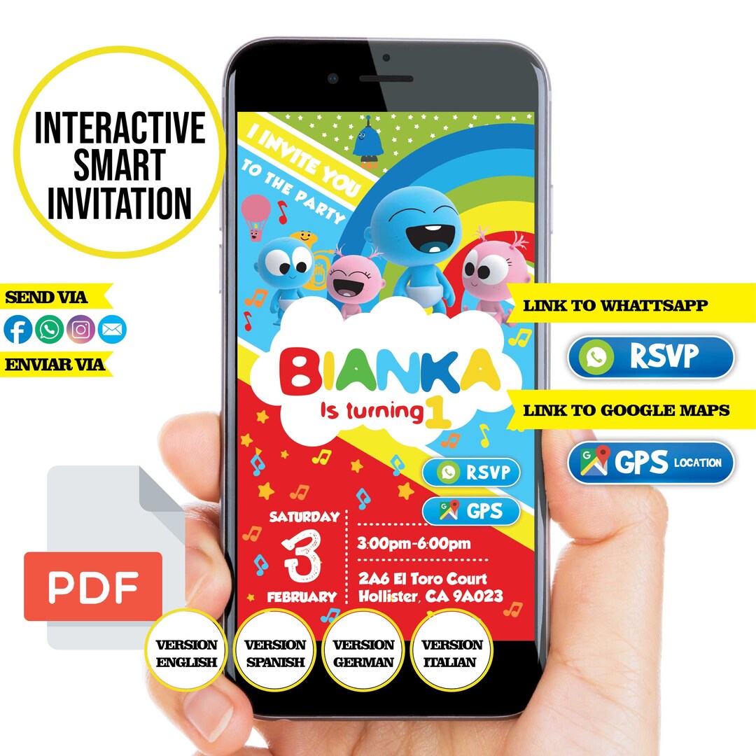 Color Crew, Goo Goo Gaa Gaa, Interactive Invitation, Printable ...