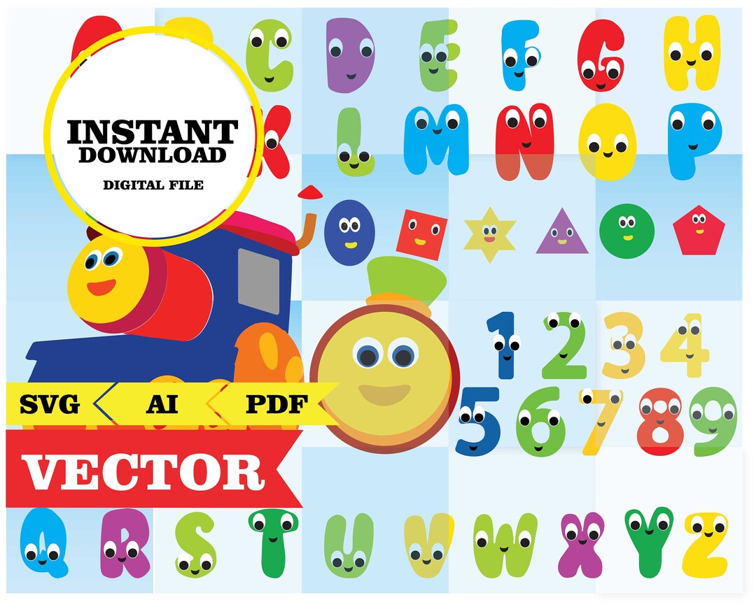 Bob the Train Alphabet Clipart Numbers Png Transparent - Etsy