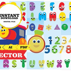 Bob El Tren, Alfabeto Clipart, Png Fondo Transparente, SVG, AI, PDF ...