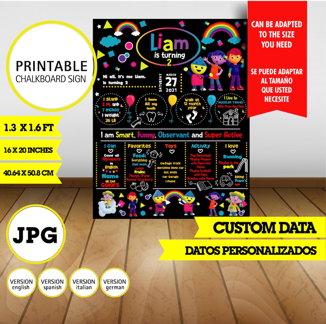 Charlie Colorforms City Chalkboard Sign Custom Logo - Etsy