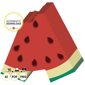 Watermelon, Alphabet, Letters and Number 3D Clipart, Summer Letters ...