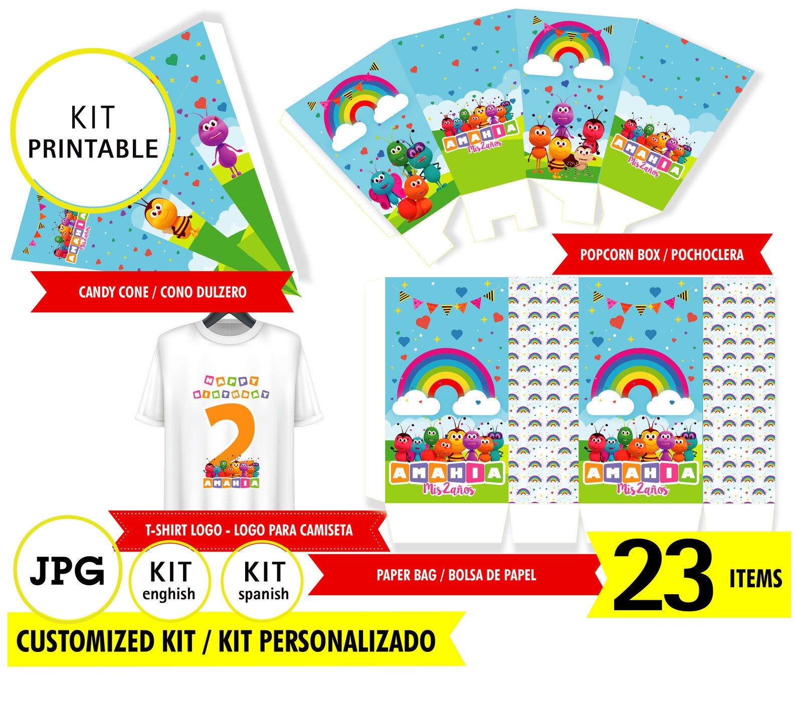 Bichikids Kit imprimible logo y texto personalizados - Etsy España