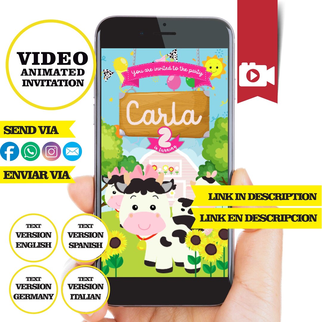 Holy Cow, Animated Video Invitation, Logo and Personalized Data, Video ...