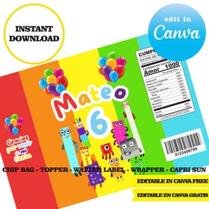 Numberblock, Editable Template, Canva Editable Instant Digital Download ...