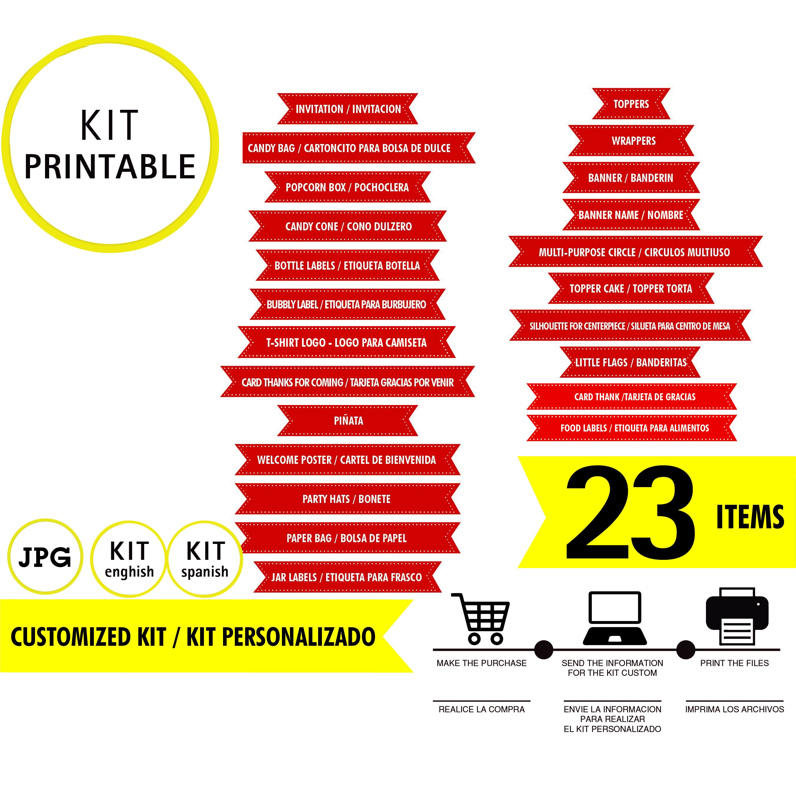 Bichikids Kit imprimible logo y texto personalizados - Etsy España