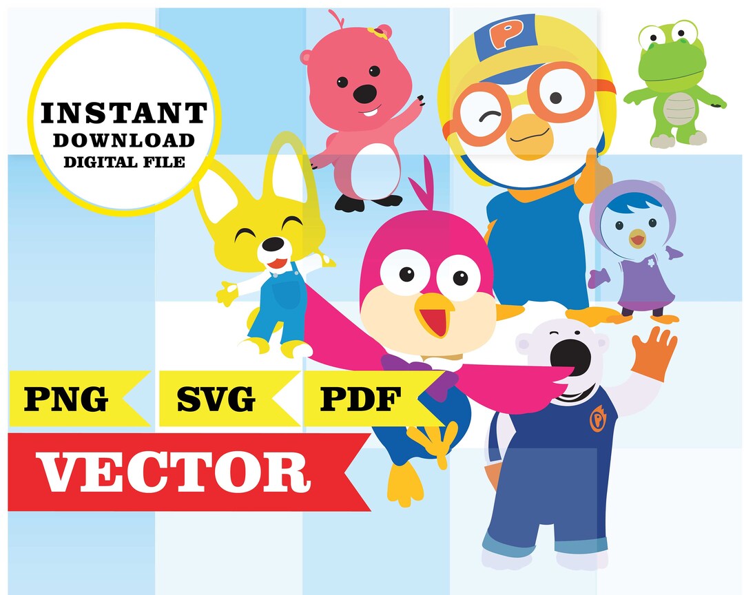 Pororo, Imagenes, Clipart SVG, AI, PDF Vector - Etsy
