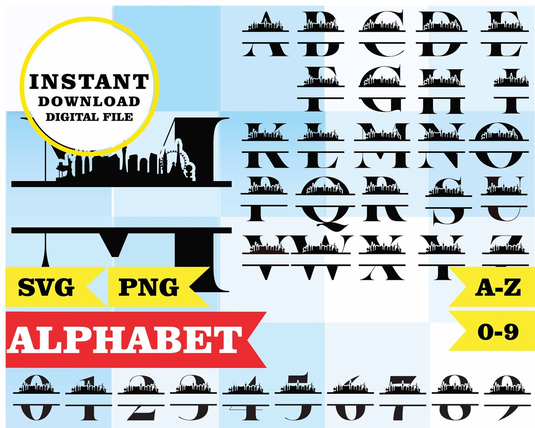 Monogram Las Vegas Alphabet, Clipart, Svg, Vector Editable, PNG ...