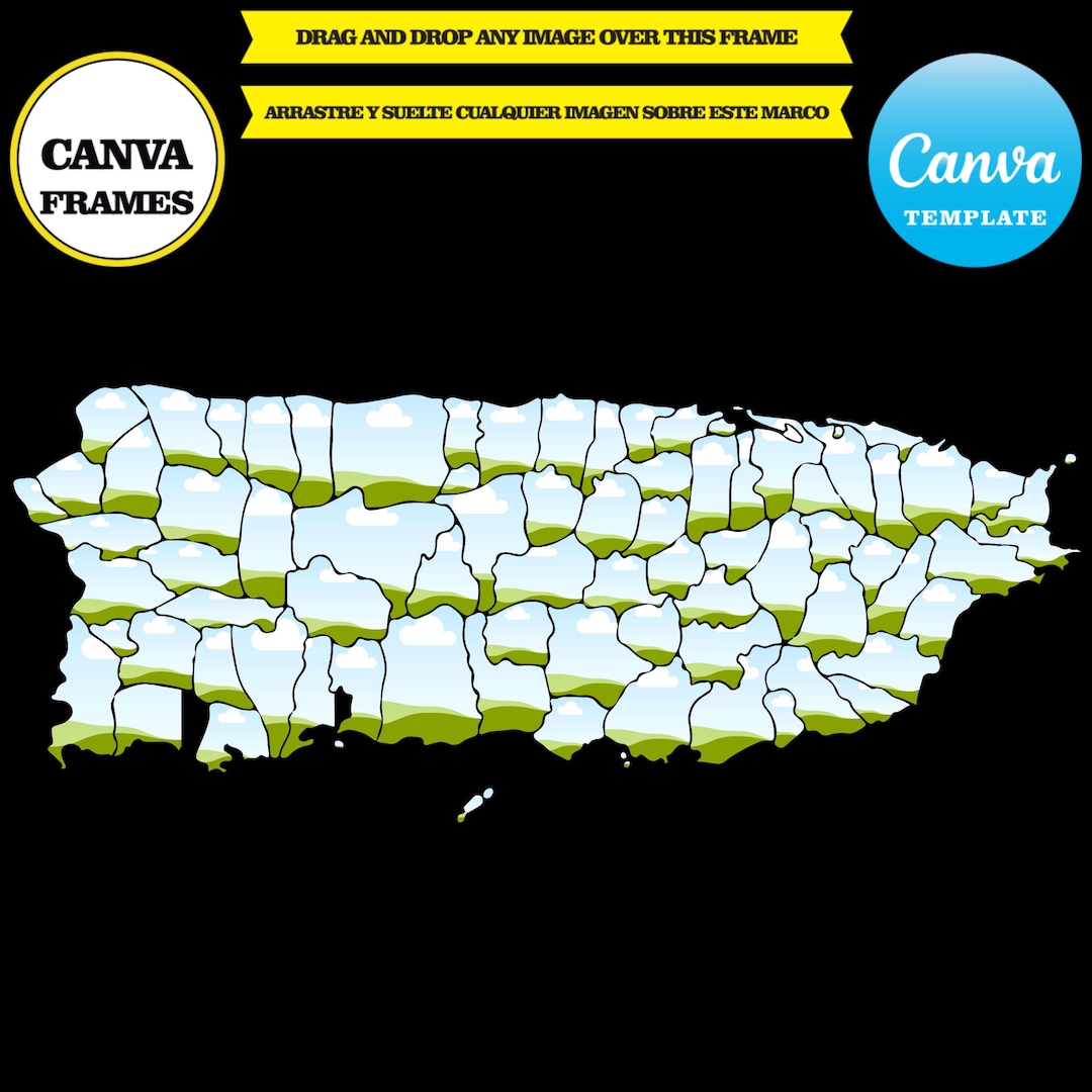Puerto Rico, Frame Template Puerto Rico, Mockup, Drag and Drop, Add ...