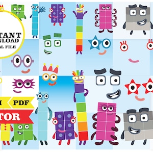 Numberblock, Imagenes, Clipart SVG, AI, PDF Vector - Etsy