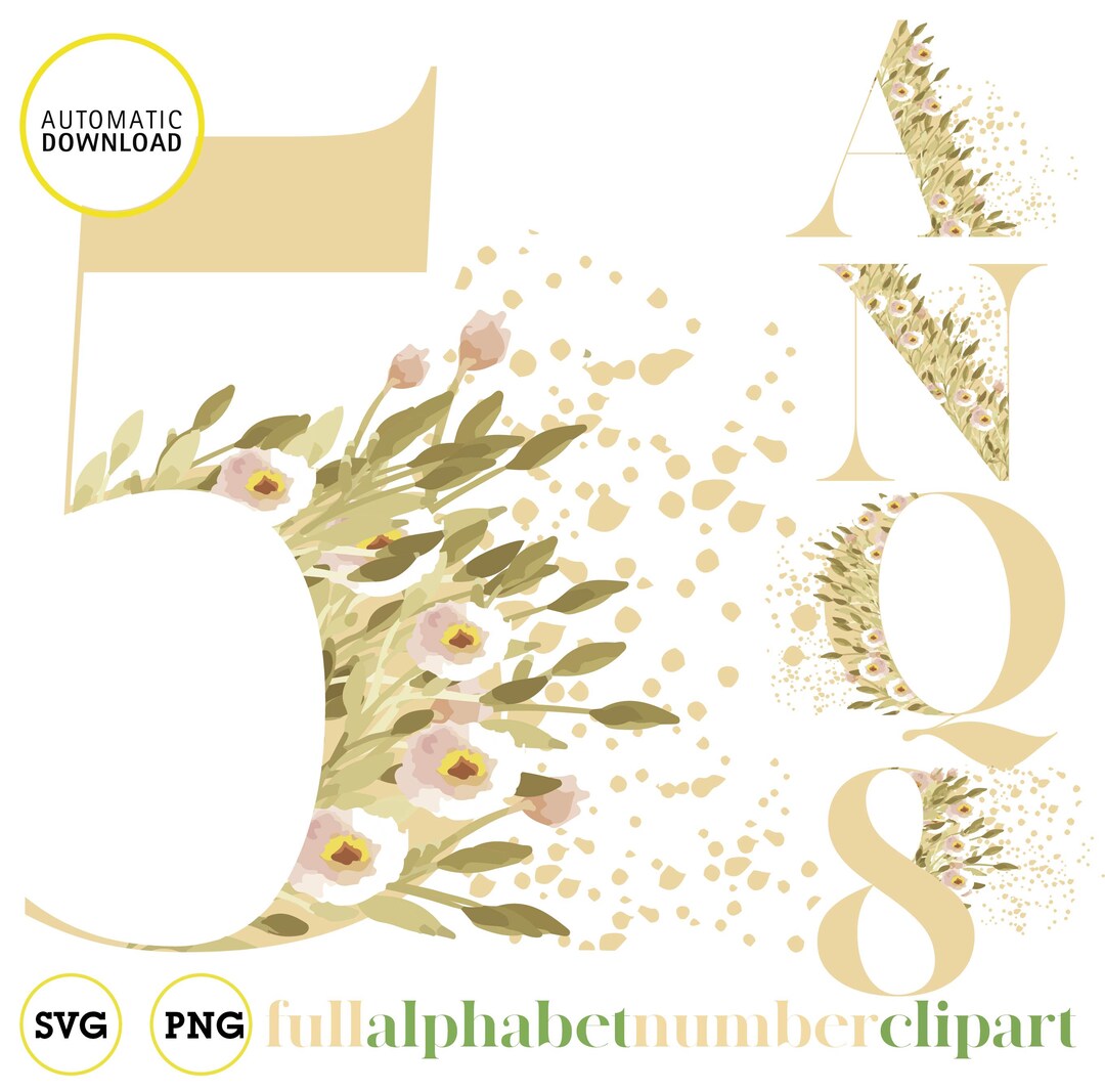 Forest Alphabet, Alphabet Enchanted Forest, Letters and Numbers Clipart ...